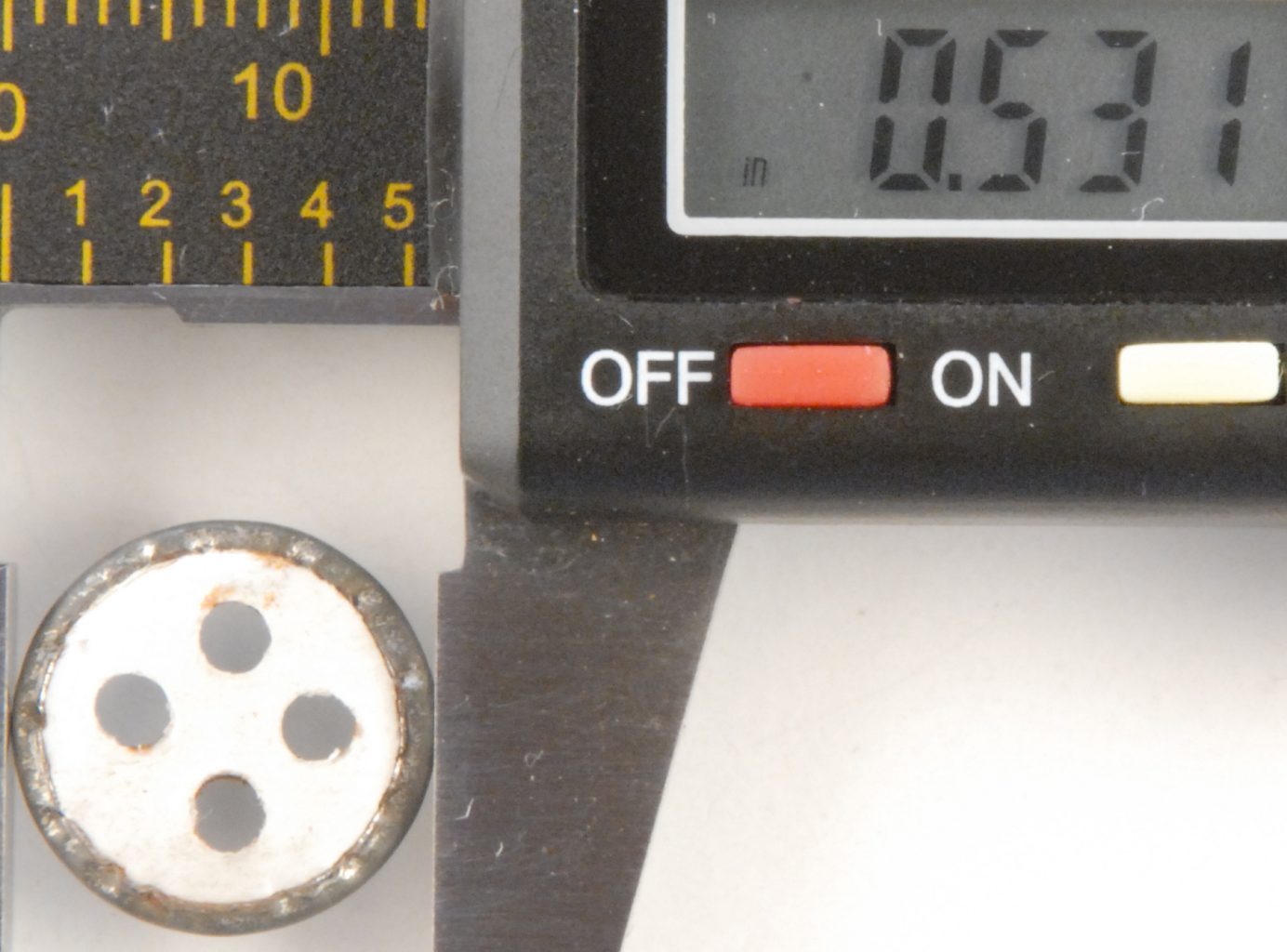 Tin paper back button, 4 hole with rim, 1/2", 248 | Fugawee